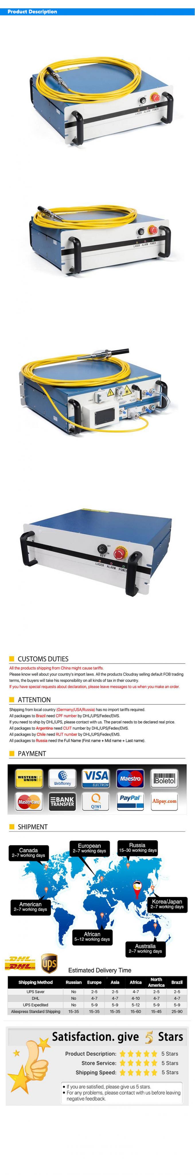 Raycus Rfl-c3000s Fiber Laser Source 500w 1kw 1.5kw 2kw 3kw 4kw 6kw